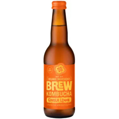 Brew Kombucha - Kombucha Organic Ginger & Lemon 330ml – Wildsprout